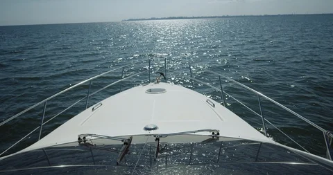 Front view on luxury sailing yacht boat ... | Stock Video | Pond5