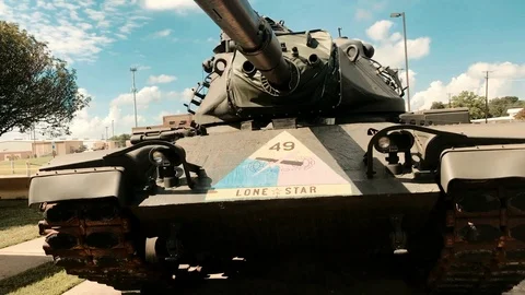 Front view of M60A3 military main battle... | Stock Video | Pond5
