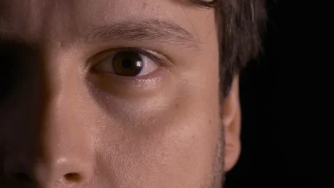 Front View of a Man Half face at 4k Slow... | Stock Video | Pond5