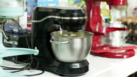 Front view, The mixer is spinning before... | Stock Video | Pond5