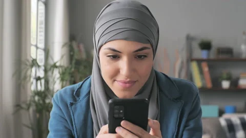 front view of muslim young woman in hija... | Stock Video | Pond5