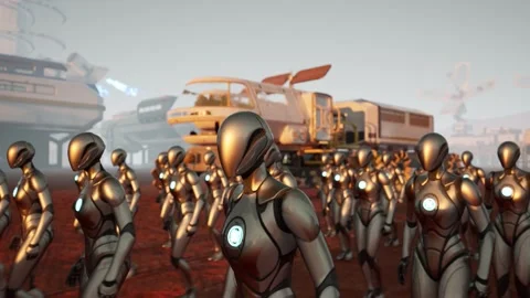 Robot Army Animation Stock Video Footage | Royalty Free Robot Army ...