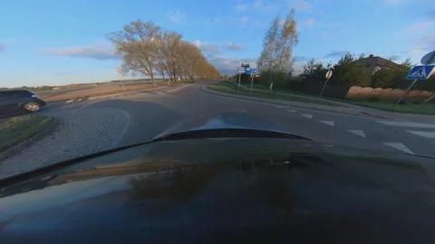 Front View Shot of a Car Driving Through... | Stock Video | Pond5