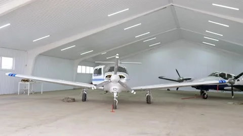 Front view of single engine propeller ai... | Stock Video | Pond5