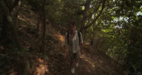 Front view of a tired sweaty white male ... | Stock Video | Pond5