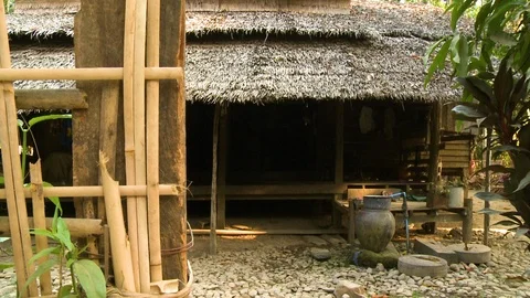 Front View of a Traditional Burmese hous... | Stock Video | Pond5