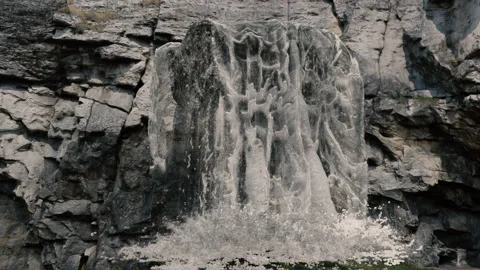 front view of a waterfall. a waterfall o... | Stock Video | Pond5