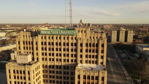 Front View Of Wayne State University Bui... | Stock Video | Pond5