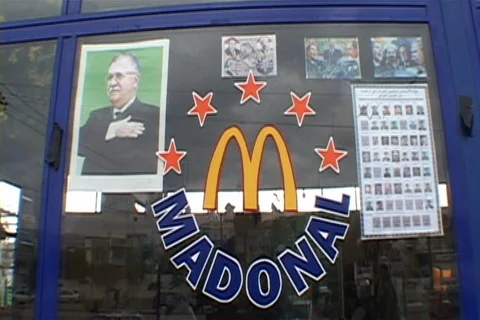 Front window of MaDonal restaurant with ... | Stock Video | Pond5