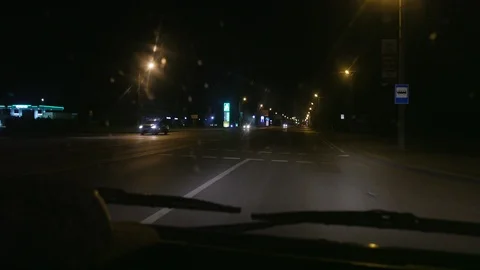 Front window view of the car driving on ... | Stock Video | Pond5