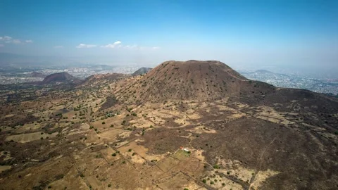 frontal shot of extinct volcano near mex... | Stock Video | Pond5