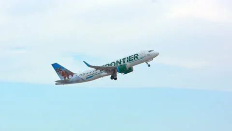 Frontier A320neo The Island Fox Livery T... | Stock Video | Pond5