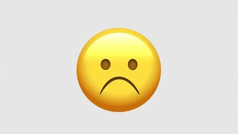 Frowning Face Emoji Animated on a Transp... | Stock Video | Pond5
