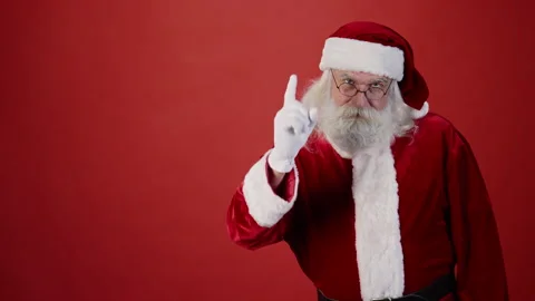 Frowning Santa Claus Wagging Finger, on ... | Stock Video | Pond5