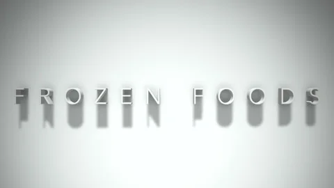 frozen foods 3D title animation white te... | Stock Video | Pond5