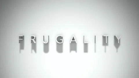 Frugality 3D title animation text with s... | Stock Video | Pond5