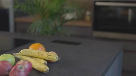 Fruits on a kitchen surface. Negative sp... | Stock Video | Pond5