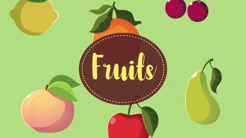 fruits lettering in frame animation | Stock Video | Pond5