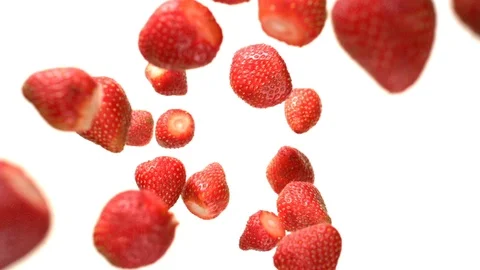 Strawberries Falling Stock Footage ~ Royalty Free Stock Videos | Pond5