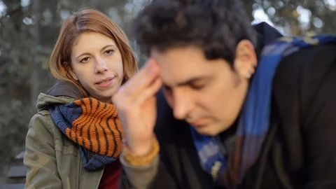 frustrated and betrayed woman talks to h... | Stock Video | Pond5