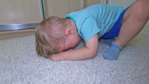 Frustrated baby crying, psychological tr... | Stock Video | Pond5