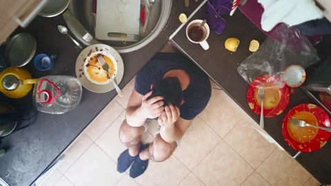 Frustrated Man Crying while Sitting on F... | Stock Video | Pond5