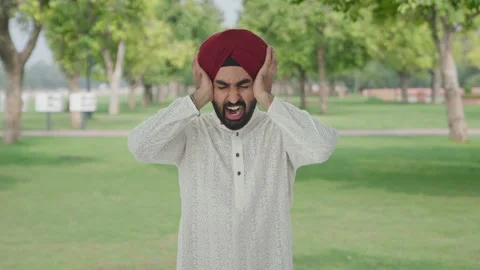 Frustrated Sikh Indian man shouting in p... | Stock Video | Pond5