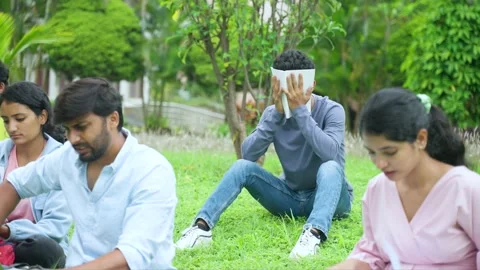 Frustrated student reading book before e... | Stock Video | Pond5