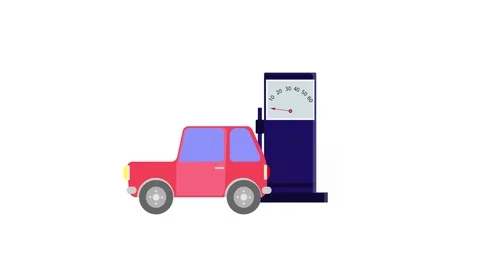 Fuel filling of the car. Animation filli... | Stock Video | Pond5