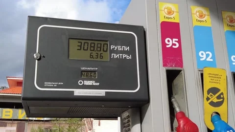 Fuel meter at the gas station counter pr... | Stock Video | Pond5