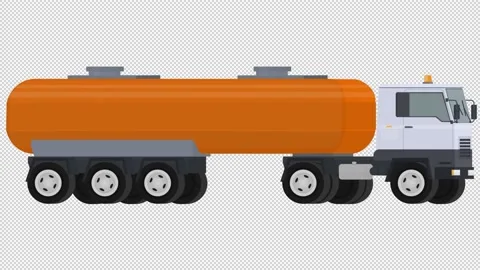 Fuel truck. Animation of a tanker truck.... | Stock Video | Pond5