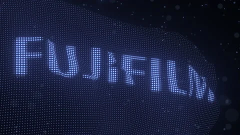 FUJIFILM logo on a waving digital flag, ... | Stock Video | Pond5