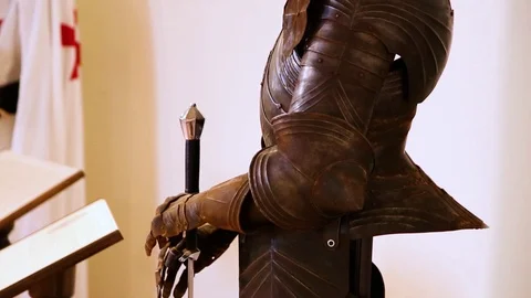 Full body armor of a medieval knight ins... | Stock Video | Pond5