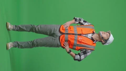 Full Body Of Asian Male Engineer Wearing... | Stock Video | Pond5