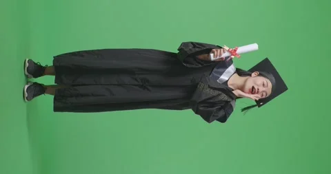 Full Body Of Asian Woman Student Graduat... | Stock Video | Pond5