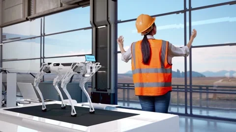 Full Body Back View Of A Female Engineer... | Stock Video | Pond5