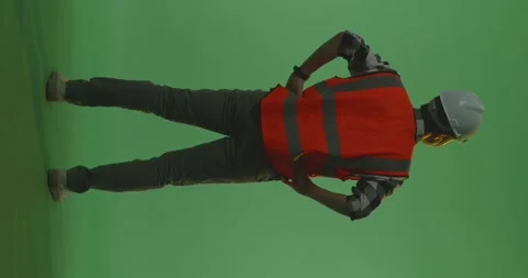 Full Body Back View Of A Male Engineer W... | Stock Video | Pond5