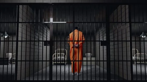 Full Body Back View Of Prisoner Try To T... | Stock Video | Pond5