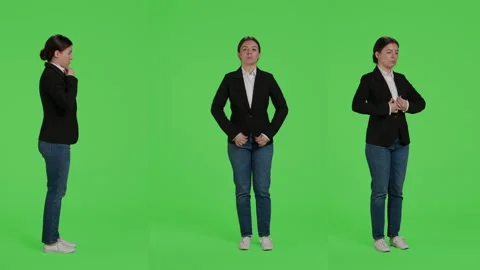 Full body greenscreen background of offi... | Stock Video | Pond5