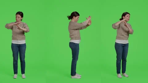 Full body of model doing t shape timout ... | Stock Video | Pond5