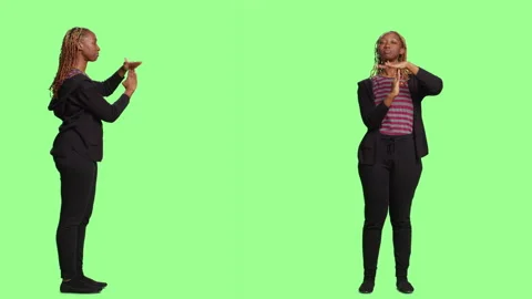 Full body of woman doing t shape timout ... | Stock Video | Pond5