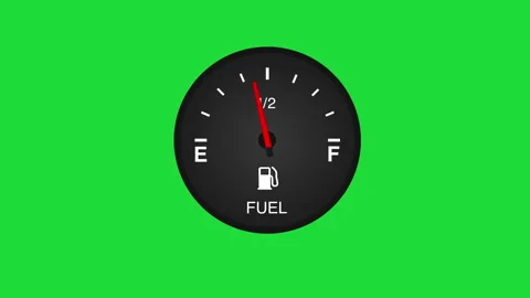 Full gas fuel gauge dial 2d animation gr... | Stock Video | Pond5