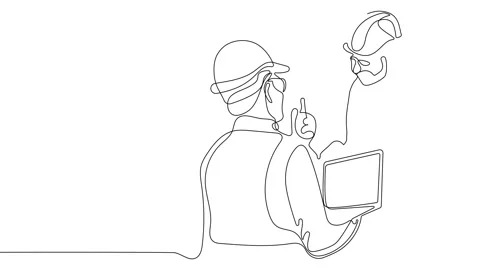 Full length single line animation. | Stock Video | Pond5