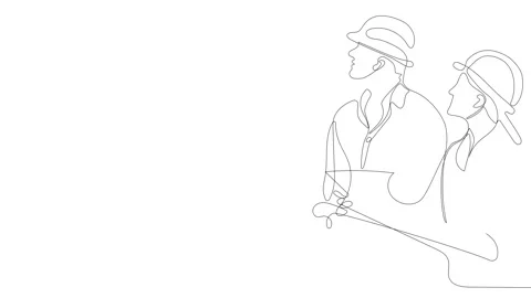 Full length single line animation. | Stock Video | Pond5