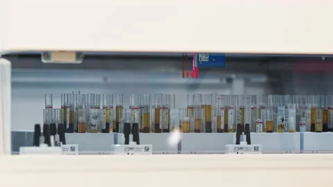 Full length view of laboratory automatic... | Stock Video | Pond5