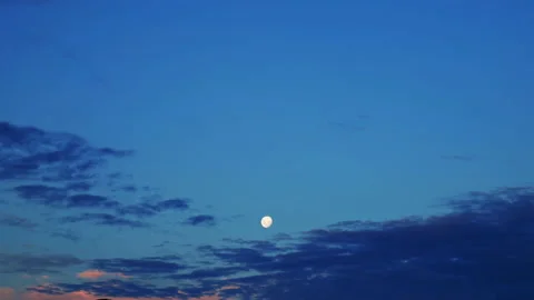 Full Moon and Clouds Negative space | Stock Video | Pond5