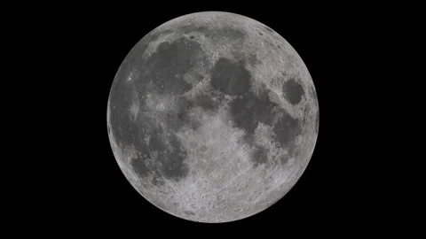 Full moon on a black background, zoom ef... | Stock Video | Pond5