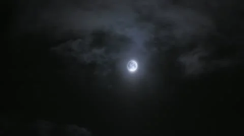 Full Moon Crazy Through Clouds, Time Lap... | Stock Video | Pond5