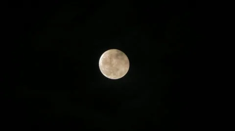 Full Moon Over Dark Black Sky At Night | Stock Video | Pond5