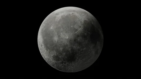 Full moon rotating seamless loop on bl... | Stock Video | Pond5